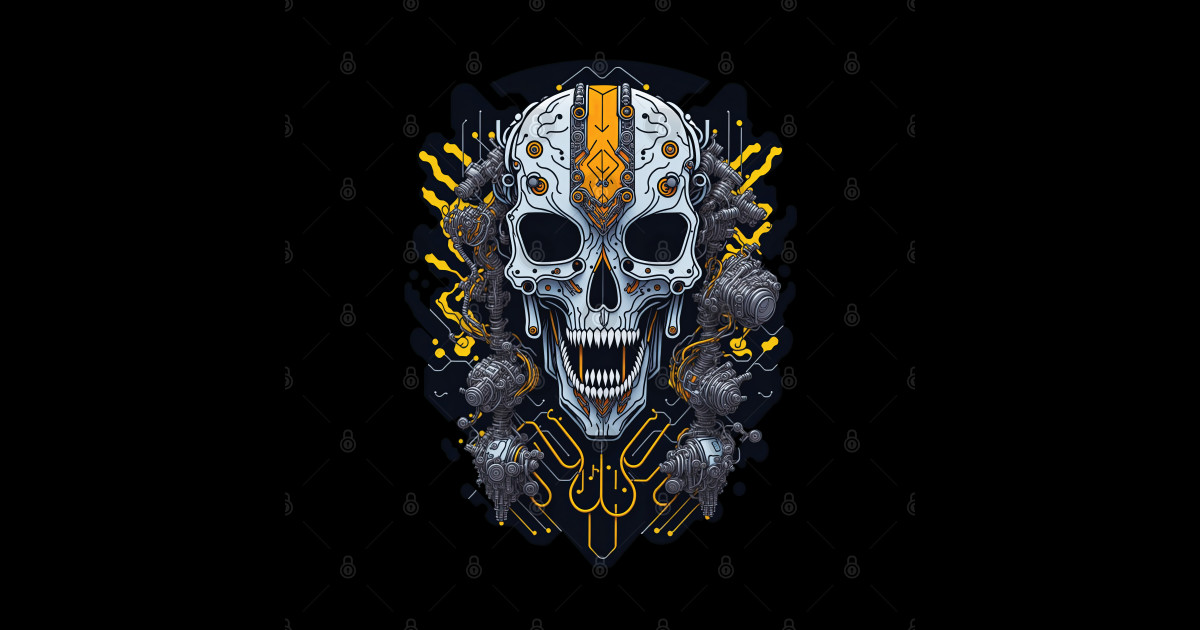Mecha Skull S03 D47 - Mecha Skull - Sticker | TeePublic