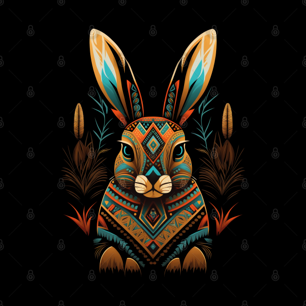 Aztec Rabbit Azteca Art Indigenous Mexico Style Animal Painting - Aztec ...