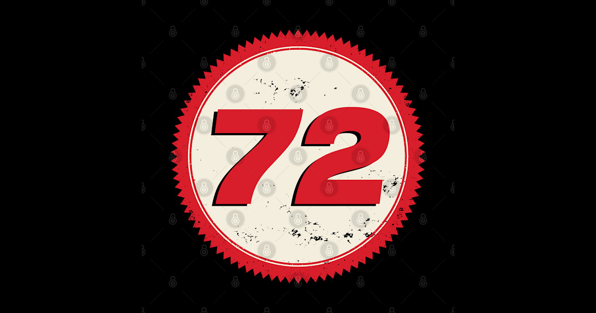 72 - Vintage Logo Grunge Effect - 72 - Sticker | TeePublic