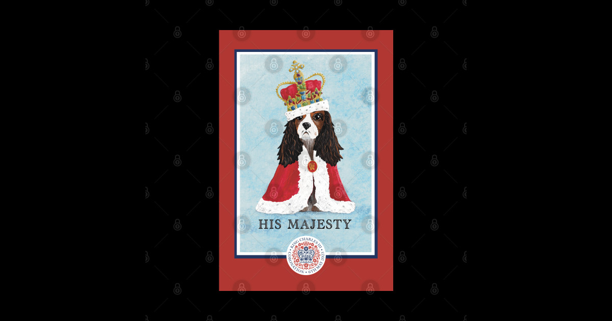 Funny King Charles Spaniel Coronation Print - King Charles - Sticker ...