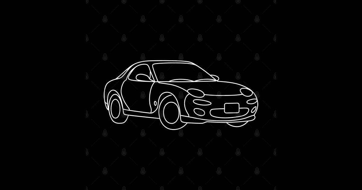 Mazda RX7 Line Drawing - Mazda Rx7 - Magnet | TeePublic