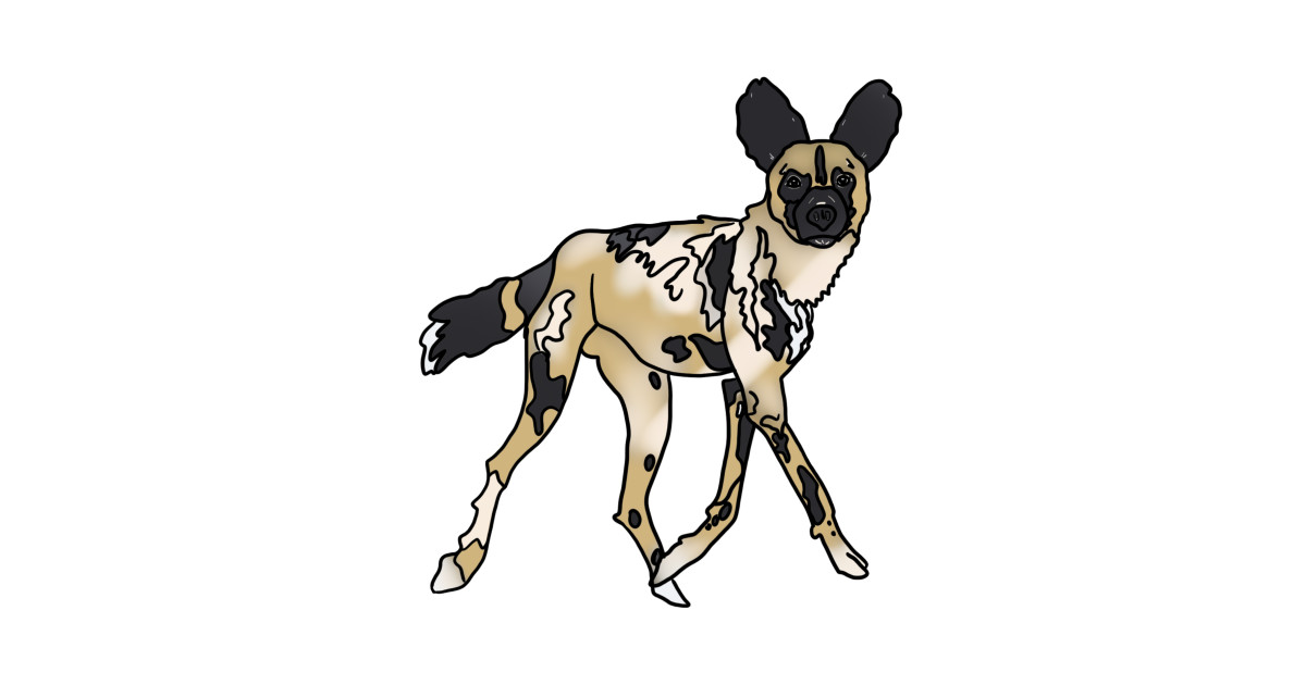 African Painted Dog - Cartoon - African Painted Dog - T-Shirt | TeePublic