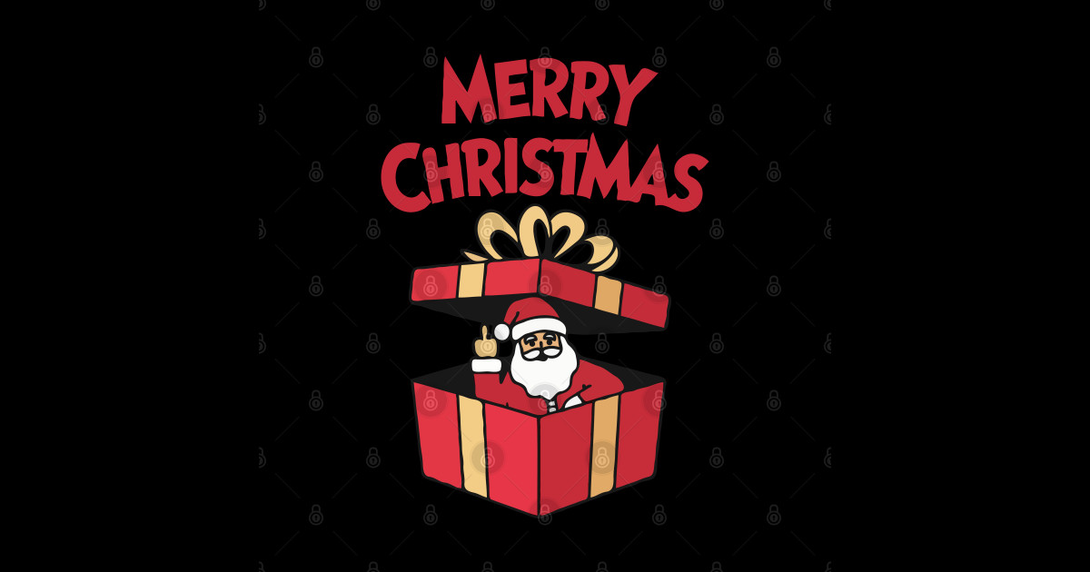 Santa Middle Finger Gift Merry Christmas - Santa - Sticker | TeePublic