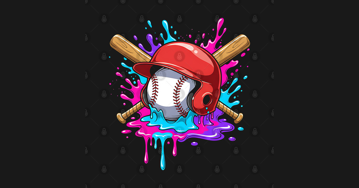 Baseball Home Plate Drip Ice Cream Dripping Baseball Player - Baseball ...
