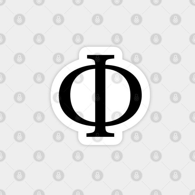 Phi Greek Letter - Black - Sticker | TeePublic