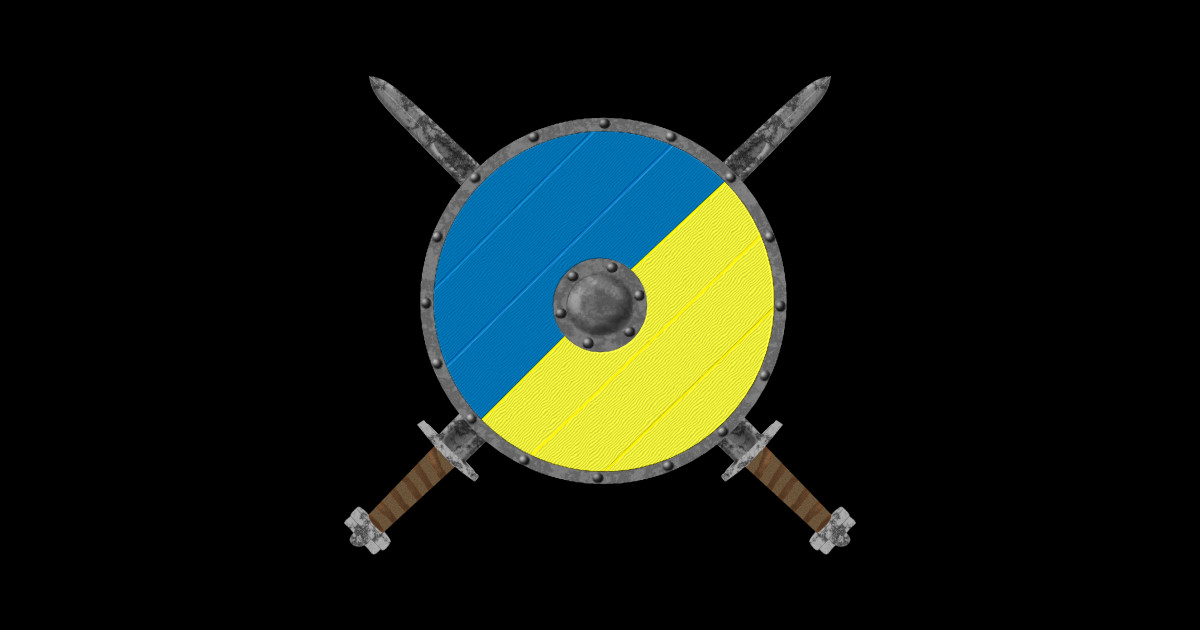 Ukrainian Viking Shield with Crossed Swords - Viking Shield With Swords ...