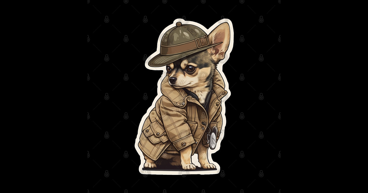 Trench Detective - Chihuahua - Sticker | TeePublic