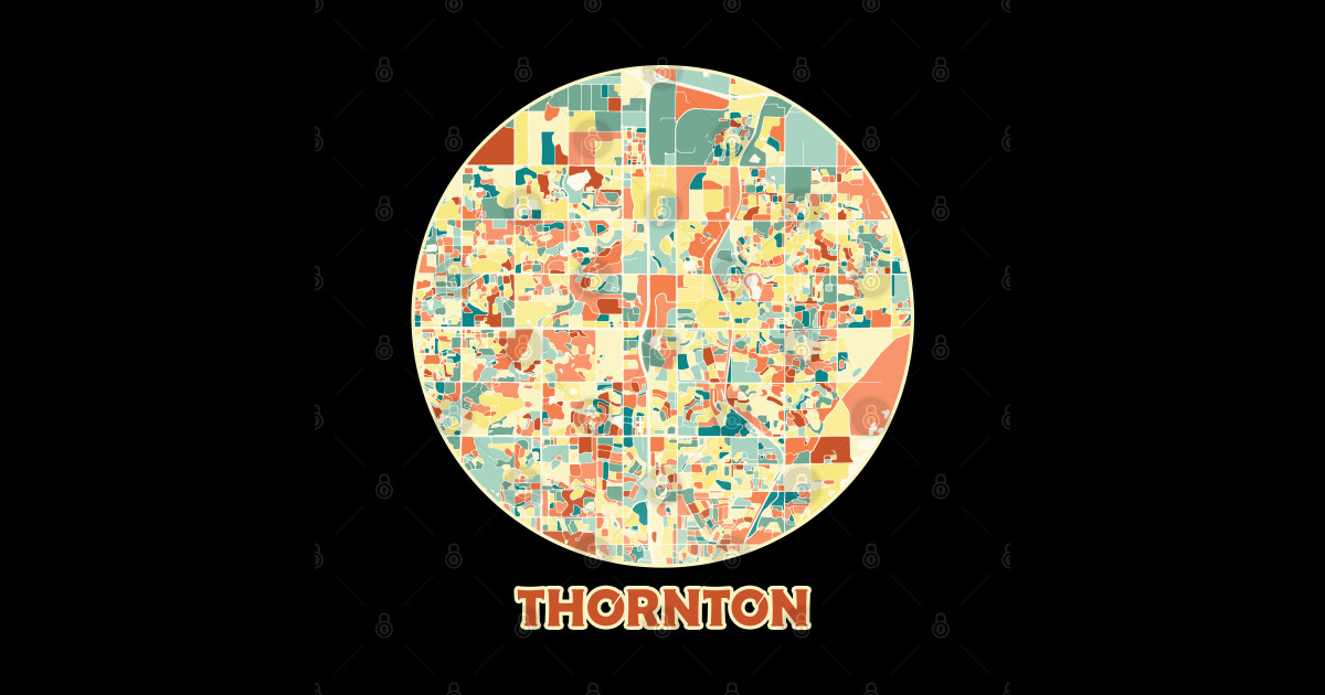 Thornton map in mozaique colors - Thornton - T-Shirt | TeePublic