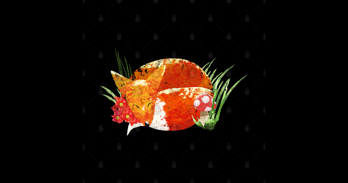 Toby the Fox Sleeping - Fox - Sticker | TeePublic