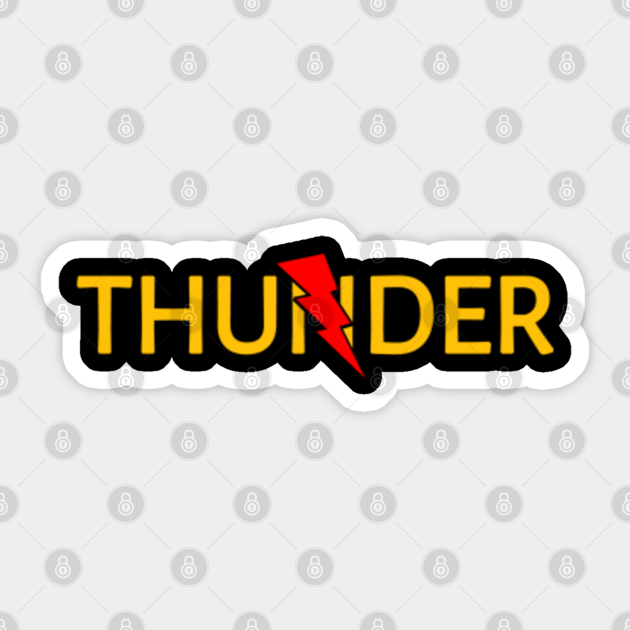 Thunder Typography - Thunder - Sticker | TeePublic