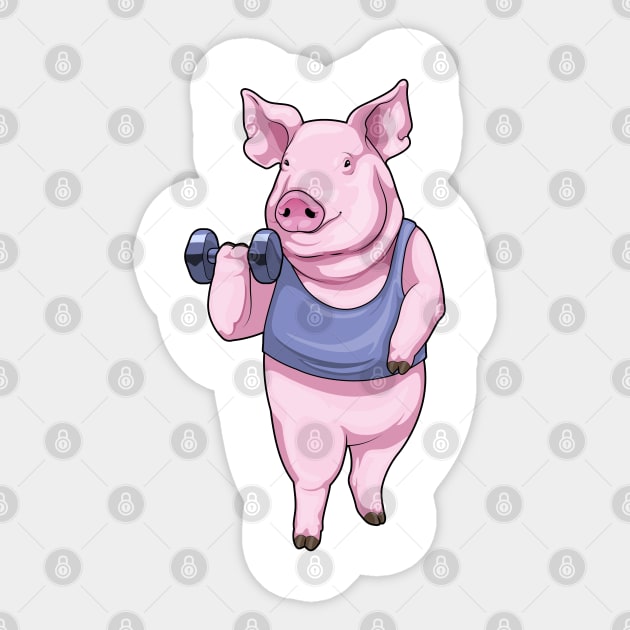 Pig Fitness Dumbbell - Bodybuilding - Sticker | TeePublic