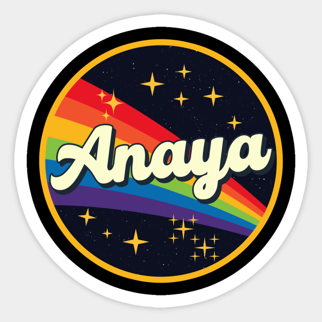 Anaya // Rainbow In Space Vintage Style - Anaya - Sticker | TeePublic