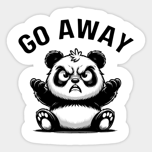 Grumpy Panda Bear: Go Away - Grumpy Panda - Sticker | TeePublic