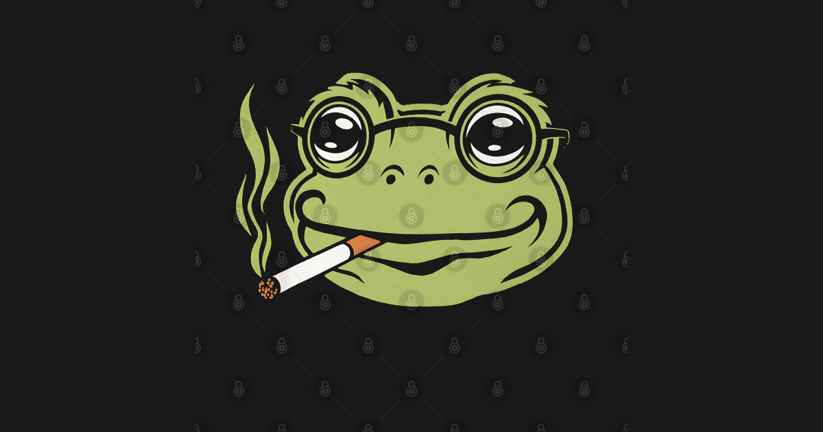 Smoking Toad Meme Design – Unbothered Amphibian Energy - Toad - T-Shirt ...