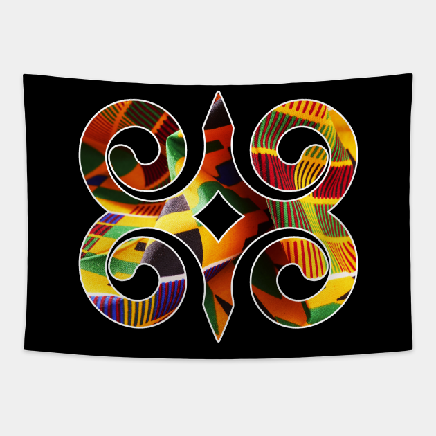 Ghana Akan Adinkra Symbol Kente Pattern - Kente Pattern - Tapestry ...
