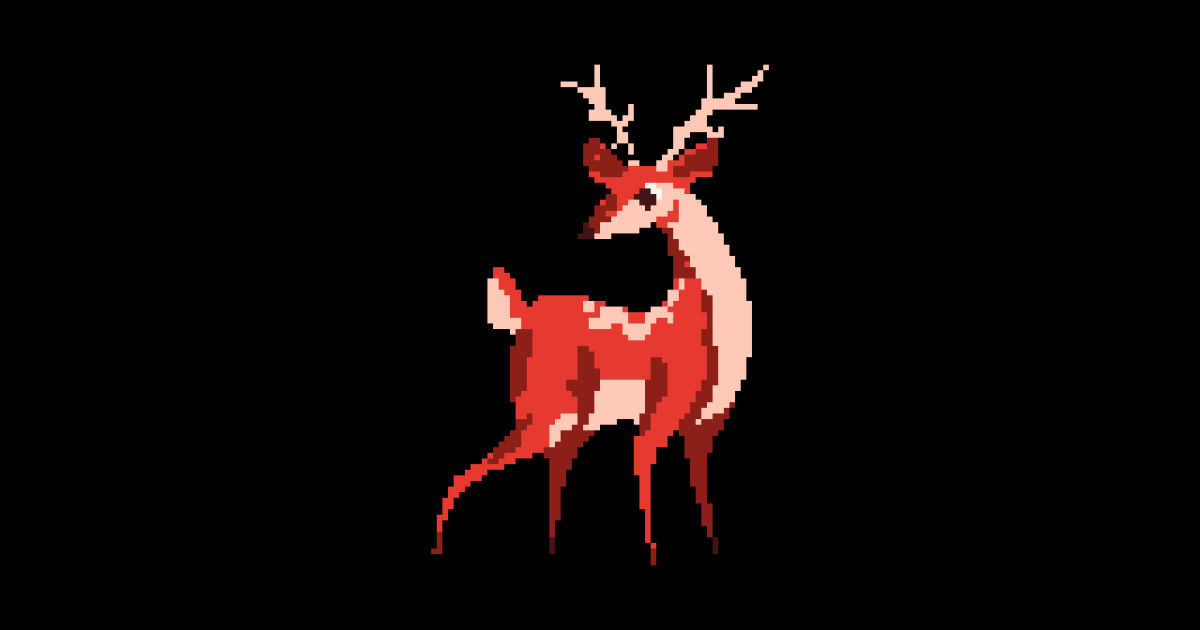 Elegant Antlers: Pixel Art Deer Design for Fashionable Attire - Pixel ...