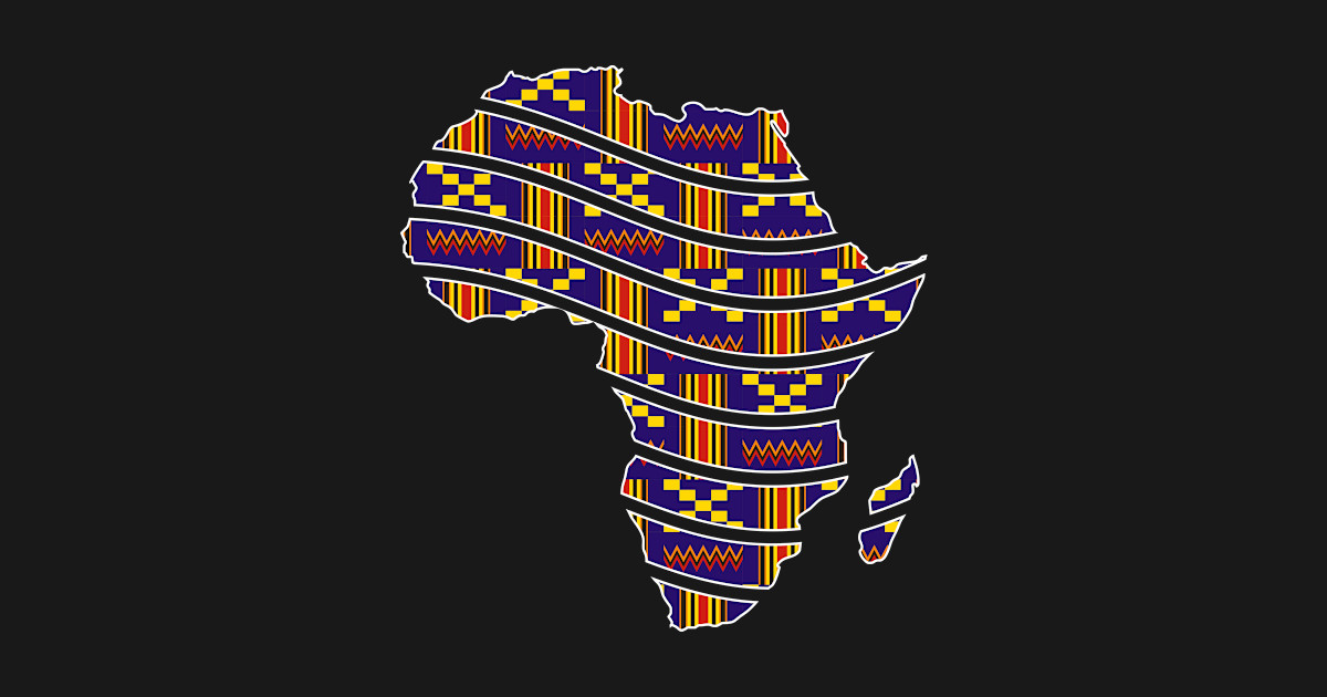 Africa Map with Kente Pattern, African Style - Africa Map - T-Shirt ...