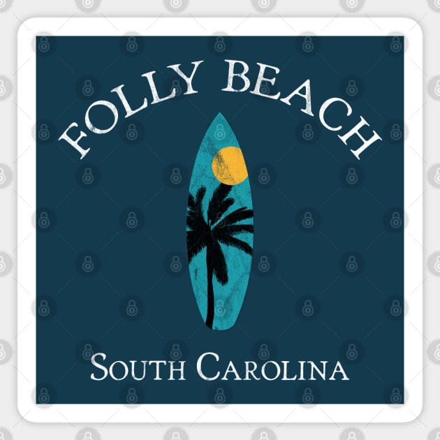 Folly Beach - Charleston South Carolina - Vintage Palm Surfboard ...