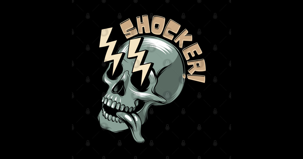 Shocker Skull! - Skull - Sticker | TeePublic
