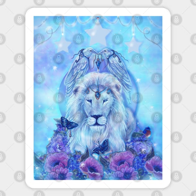 Fiercely beautiful white lion art by Renee Lavoie - Lion Artwork ...