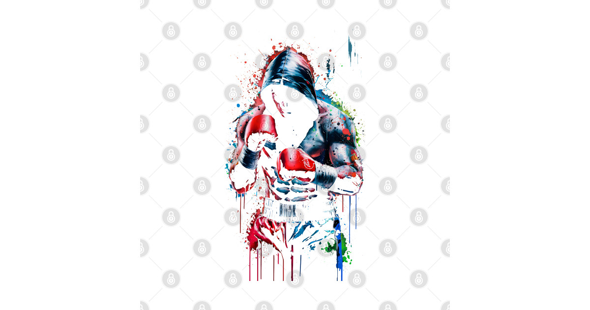 Paint Splatter Boxer Graffiti - Boxing - T-Shirt | TeePublic