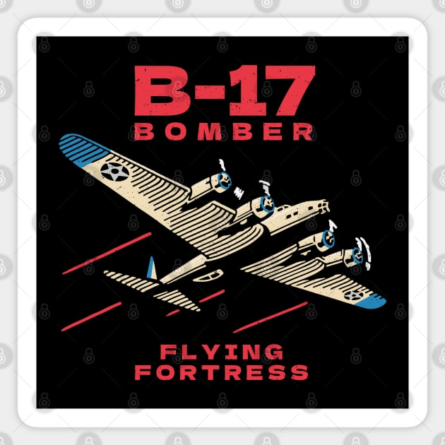 B-17 Bomber WW2 Plane Retro - Ww2 Bomber - Sticker | TeePublic