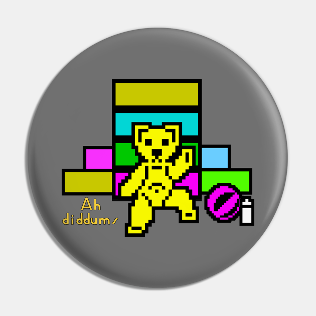 Ah Diddums - Pixel art (ZX Spectrum) - Ah Diddums - Pin | TeePublic