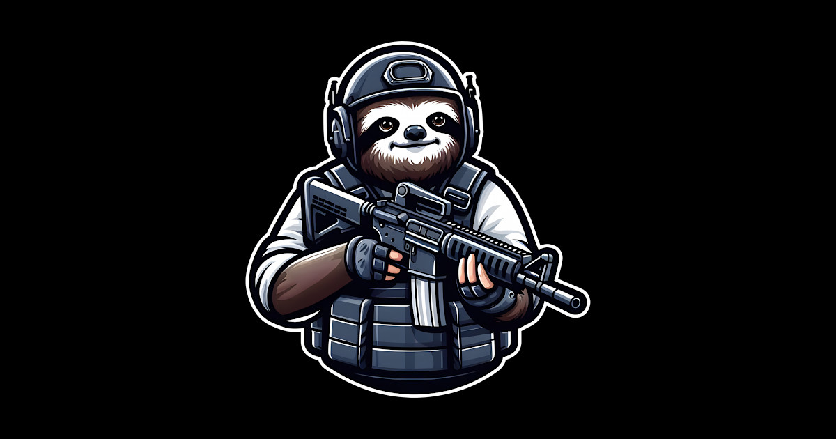 Tactical Sloth - Sloth - Sticker | TeePublic