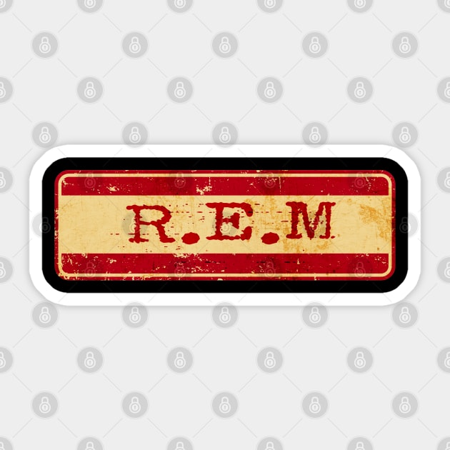 Retro Text - R.E.M - Rem - Sticker | TeePublic