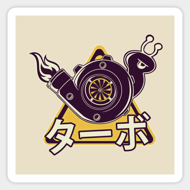 Retro Cute Turbo Snail JDM Japanese Boost - Turbo - Sticker | TeePublic