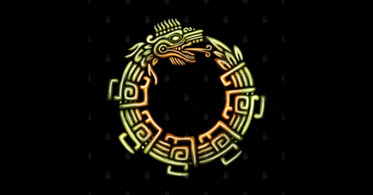 Ouroboros aztec tribal symbol - Ouroboros Aztec Tribal Symbol - Posters ...