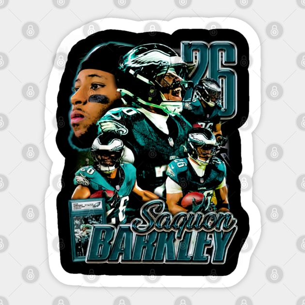 Saquon Barkley Vintage Card - Saquon Barkley - Sticker | TeePublic