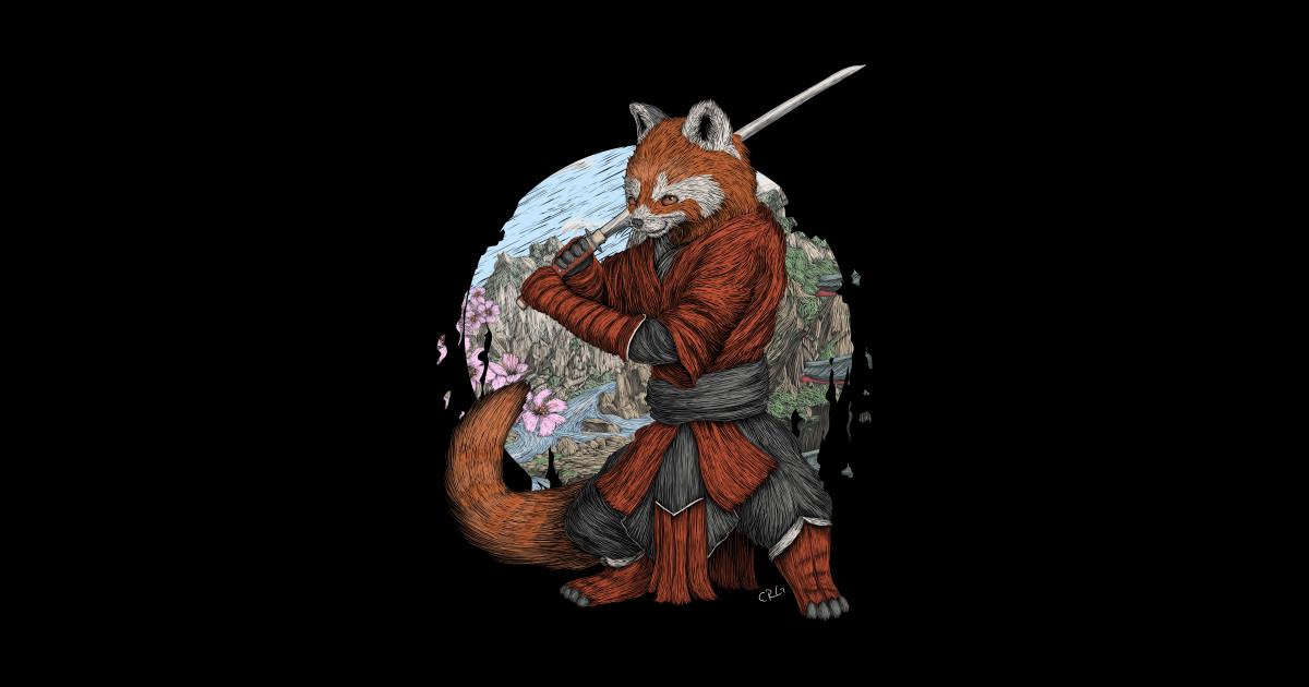 Red Panda Samurai - Red Panda - Sticker | TeePublic