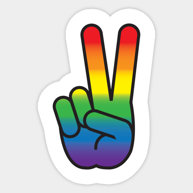 Gay pride peace sign - Gay Pride - Sticker | TeePublic