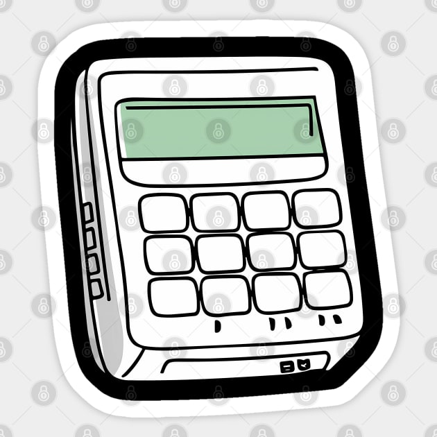 Line art of a Pager - Pager - Sticker | TeePublic