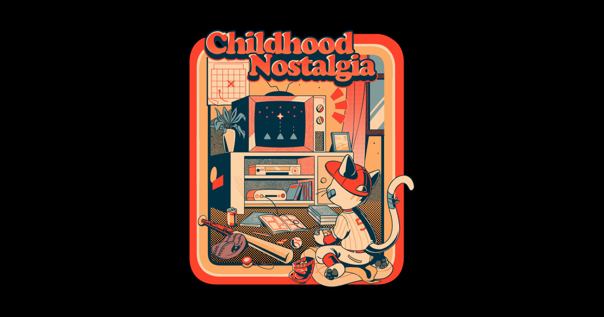 Childhood Nostalgia Orange by Tobe Fonseca - Game - Sticker | TeePublic