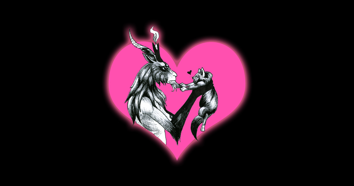 Baphomet and a Love of Cats - Cat - Sticker | TeePublic