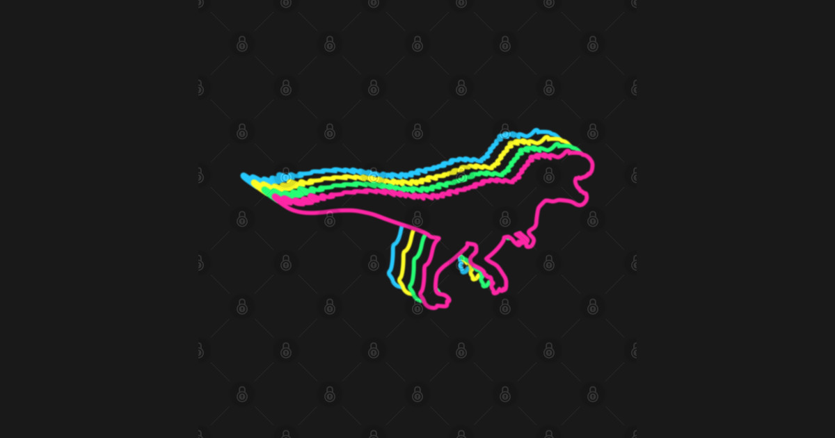 Tyranosaurus 80s Neon - Dinosaur - T-Shirt | TeePublic