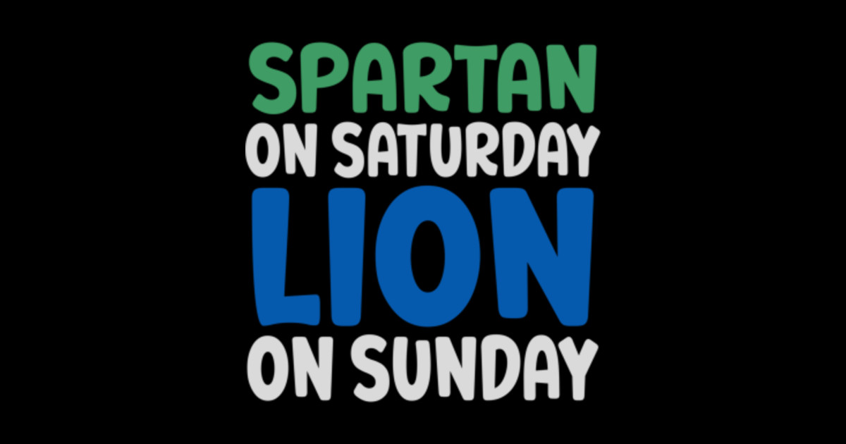 Spartan On Saturday Lion On Sunday - Funny Detroit Vintage - Sticker ...