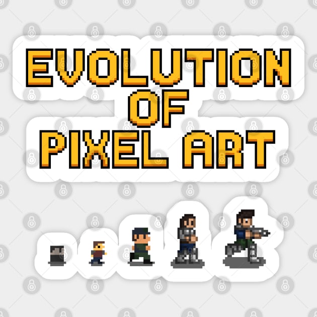 Pixel Art Evolution Line - Evolution - Sticker | TeePublic