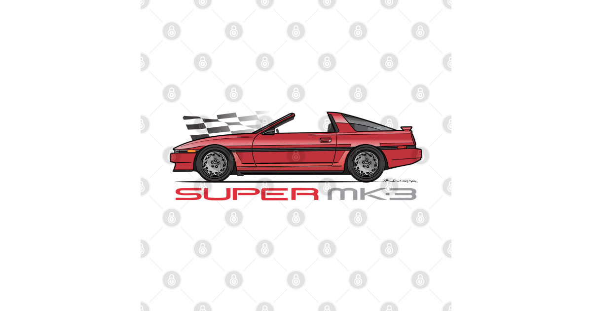 Red Mk3 Supra - Supra - Sticker | TeePublic