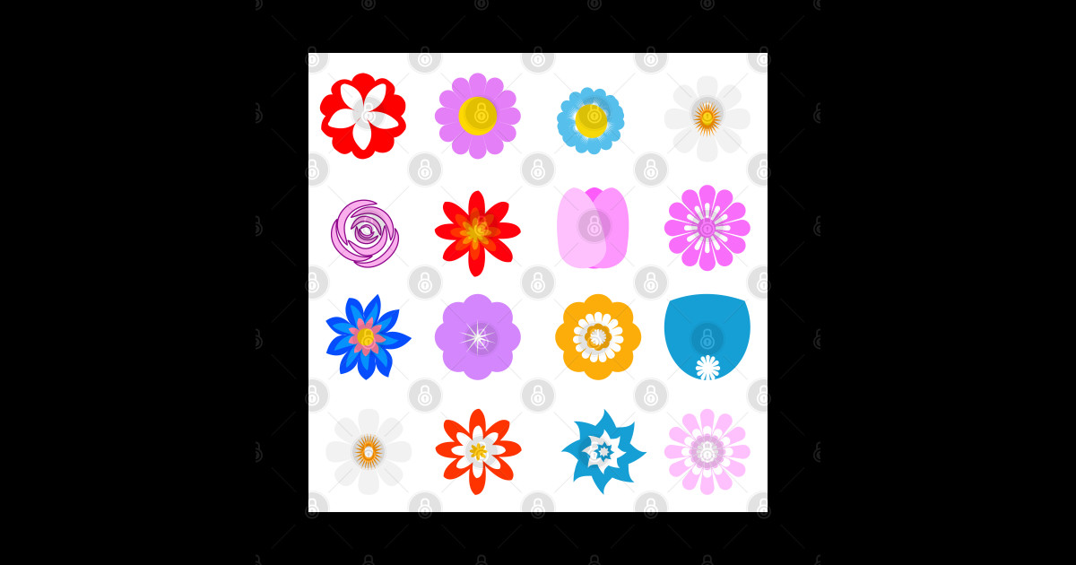 Colored flowers vector illustration for logo, icon or design element ...