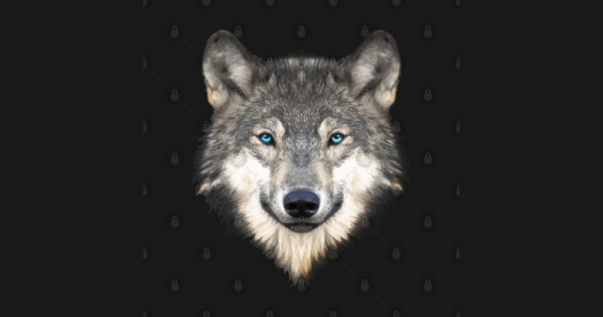 Realistic Furry Wolf Face - Wolf Face - T-Shirt | TeePublic
