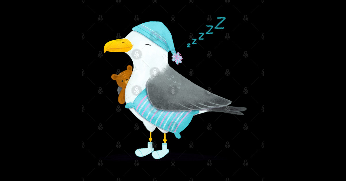 Seagull Sleeping - Seagull Sleeping - Sticker | TeePublic