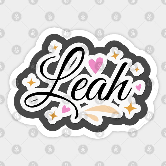 Leah name cute design - Name Gift - Sticker | TeePublic