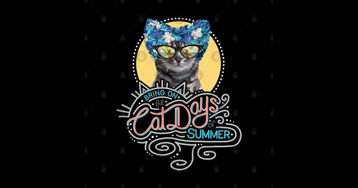 The Cat Days of Summer with Beach Tabby - Summer Cat - Magnet | TeePublic