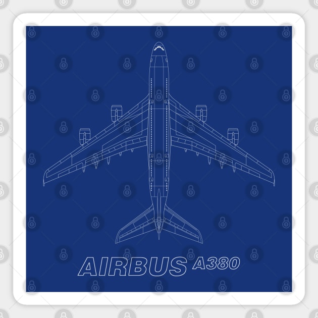 Airbus A380 Top View - Airbus A380 Airplane - Magnet | TeePublic