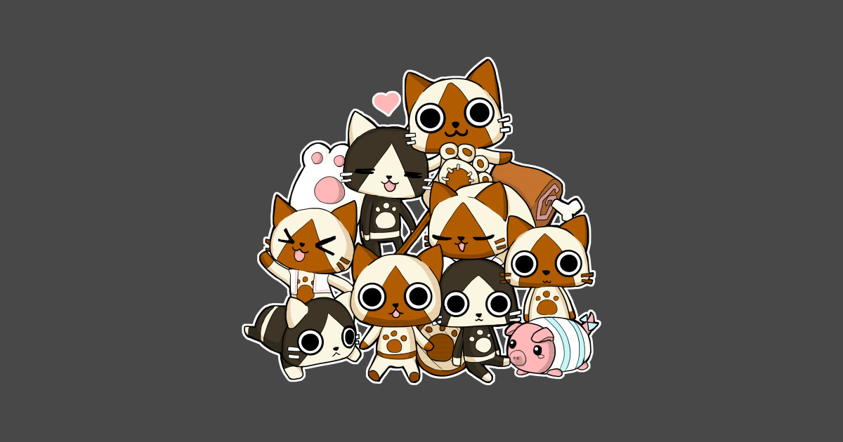 Felyne mountain - Monster hunter - Felyne - T-Shirt | TeePublic