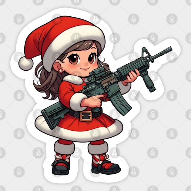 Santa Lina tacticute - Waifu - Sticker | TeePublic