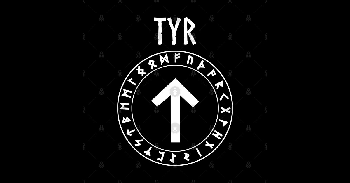 Tyr Norse God Tiwaz Rune - Tyr Rune - Sticker | TeePublic